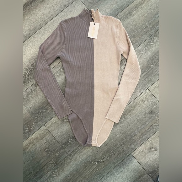 Missguided | Tops | Missguided Tall Spliced Rib High Neck Body Suit ...